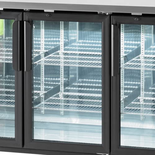 Arctic Air ABB72G 73-Inch Glass 3-Door Commercial Back Bar Refrigerator, 20.7 Cubic Feet and 84 6-Packs Capacity, 115v