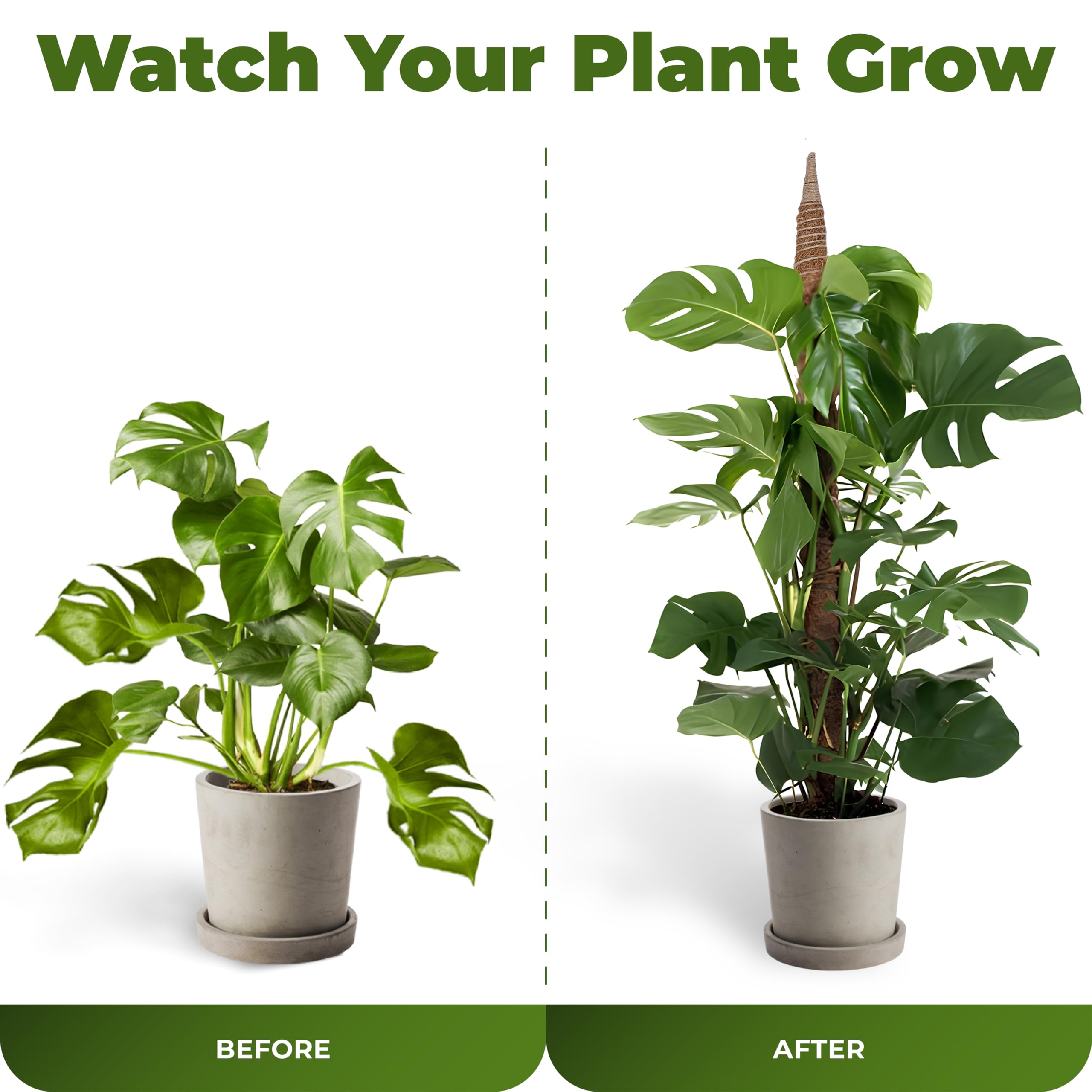 2 Pack 28'' Moss Pole - Monstera Plant Support - Bendable Plant Trellis Moss Pole for Plants Monstera - Moss Poles for Climbing Plants - Plant Sticks Support Plant Stakes for Indoor Plants Potted