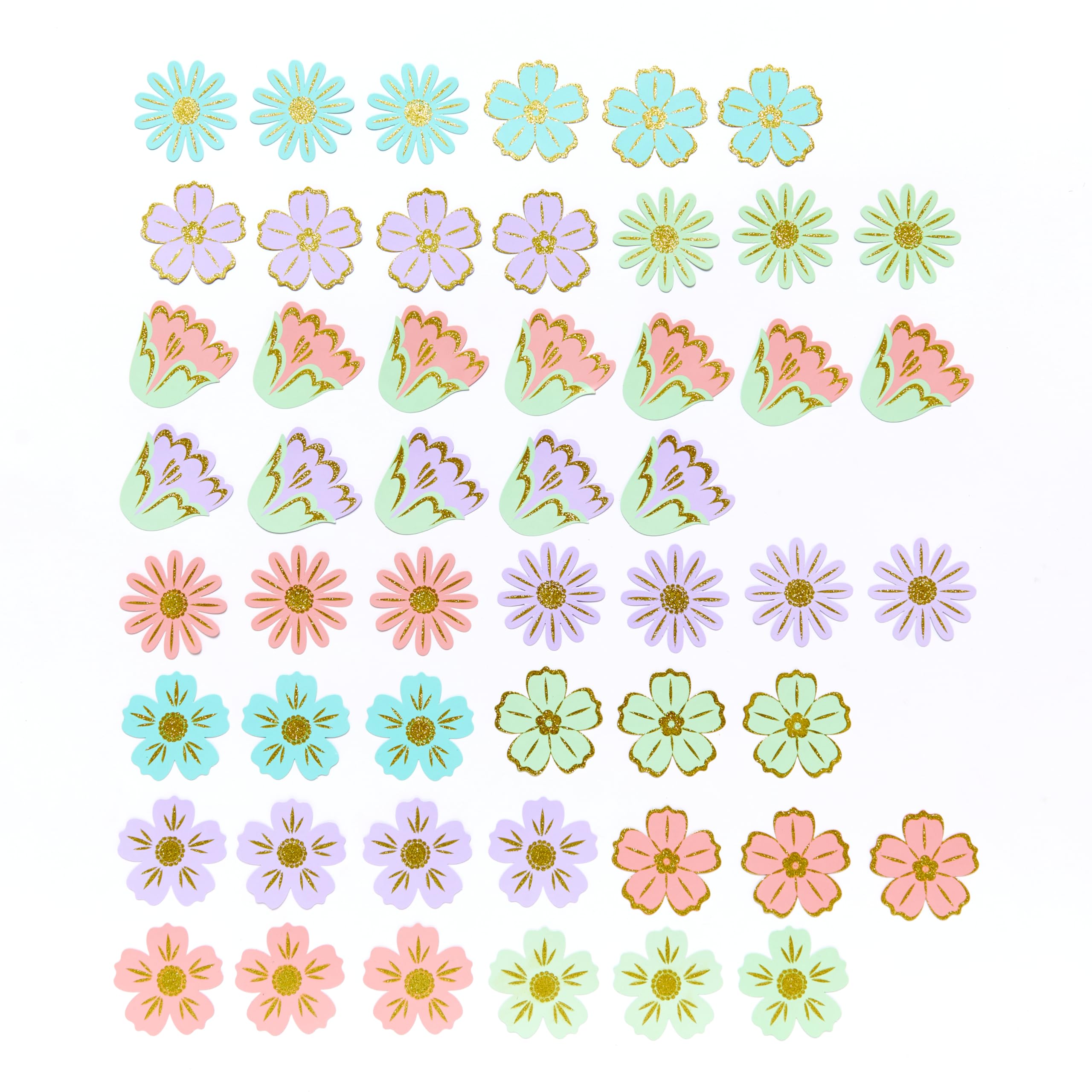amscan 190649 Spring Super Value Mini Glitter Cutouts, 50 Ct, Multicolor, 2 1/2"