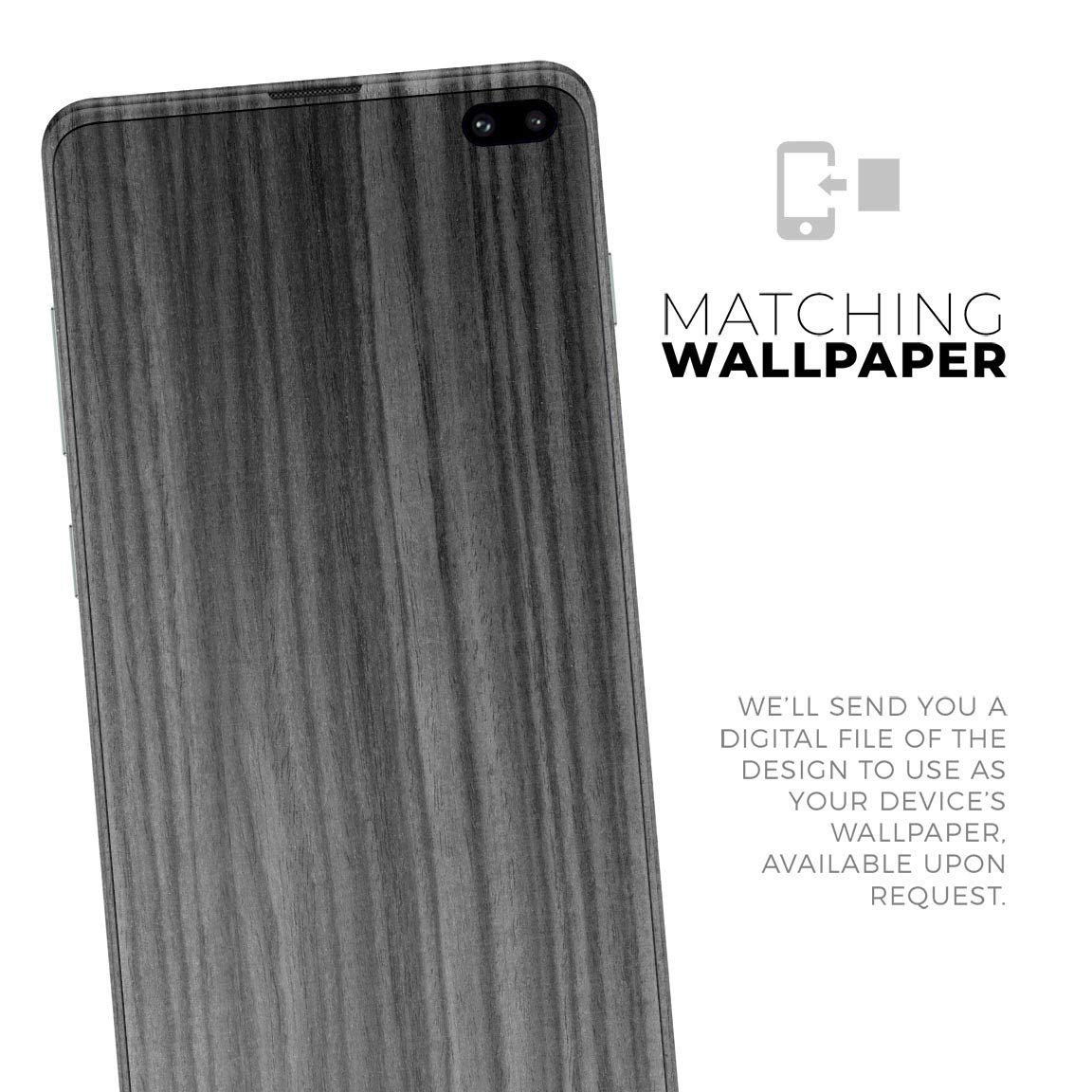 DesignSkinz Dark Ebony Woodgrain 2 Protective Vinyl Decal Wrap Skin Cover Compatible with The Samsung Galaxy S20 (Screen Trim & Back Glass Skin)