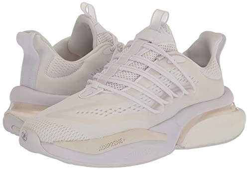 adidas Men's AlphaBoost V1 Running Shoe, White/White/Chalk White, 10.5