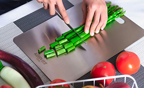 KORVOS Stainless Steel Cutting Boards for Kitchen, Heavy Duty Chopping Board, Butcher Block Board for Meat, Cheese, Vegetable