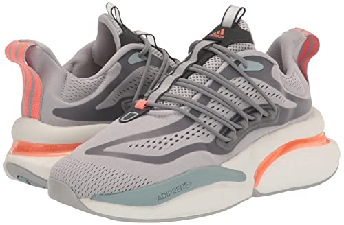 adidas Men's Alphaboost V1 Running Shoe, Grey/Coral Fusion/Magic Grey, 9