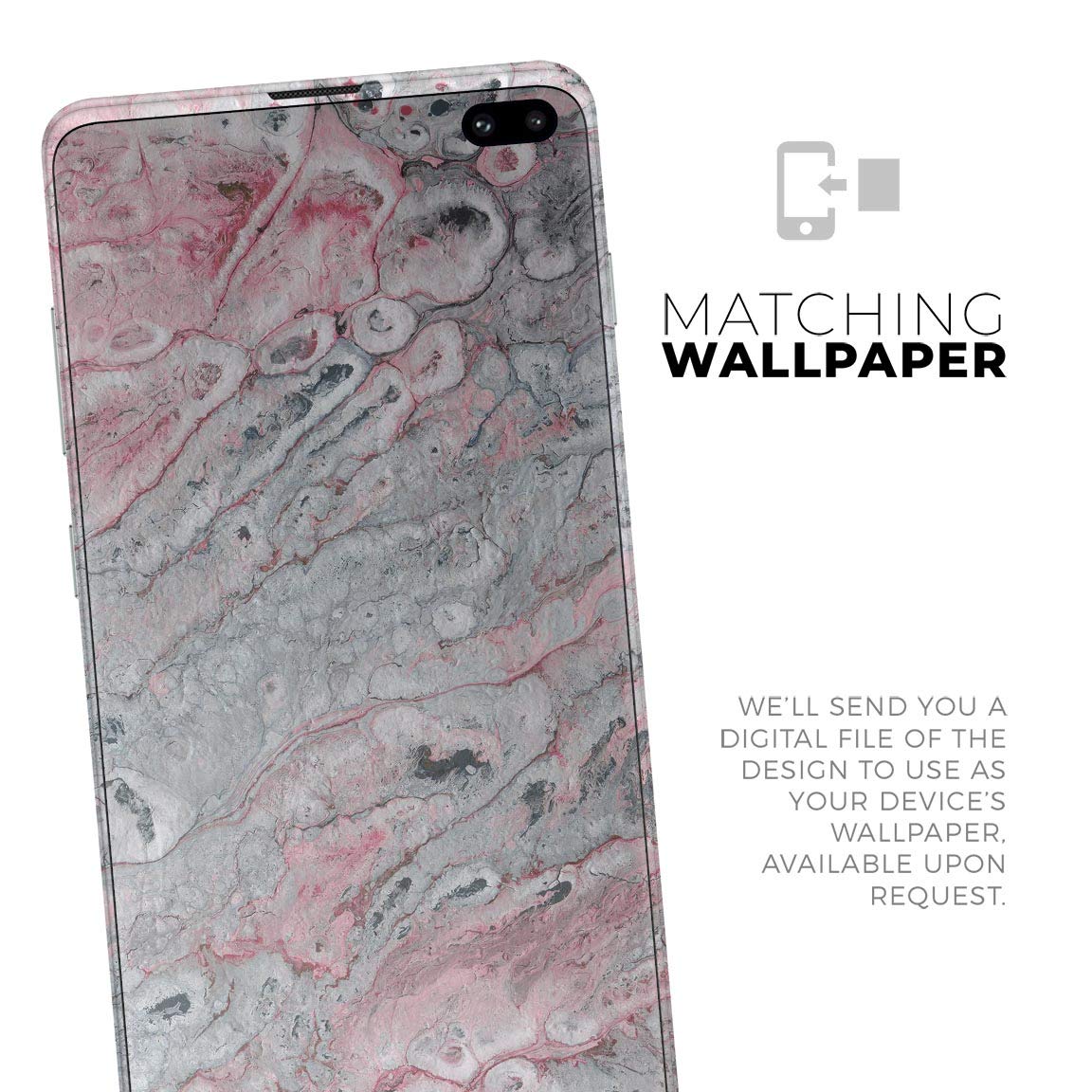 DesignSkinz Abstract Wet Paint Subtle Pink and Gray Protective Vinyl Decal Wrap Skin Cover Compatible with The Samsung Galaxy S20 (Screen Trim & Back Glass Skin)