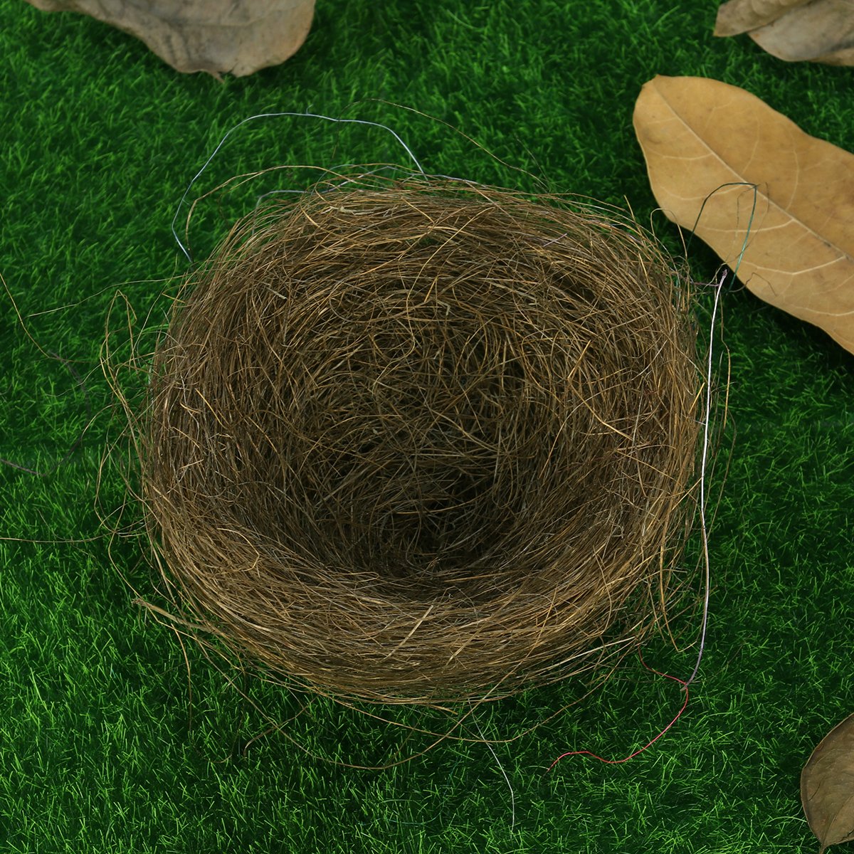 6pcs Artificial Bird Nest Birdhouses Garden Nature Art Craft Wedding Home Decoration - Coffee