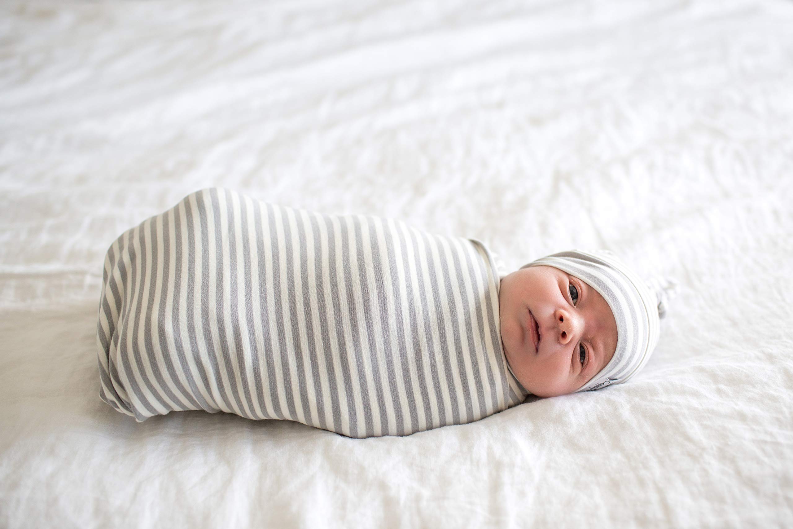 Baby Beanie Hat Top Knot Stretchy Soft"Everest" by Copper Pearl