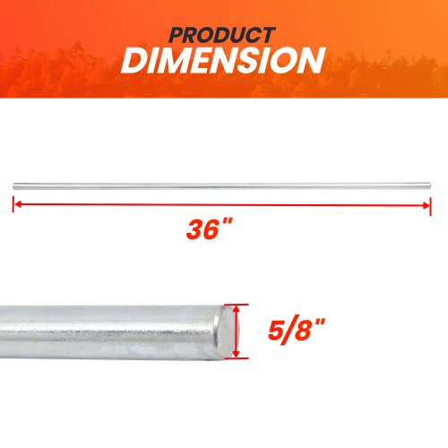 AR-PRO (2-Pack) 5/8” x 36” Zinc Plated Steel Rods Designed for Use as an Axle Shaft on Hand Trucks Dollies Wagons 4005BC Wheelbarrows