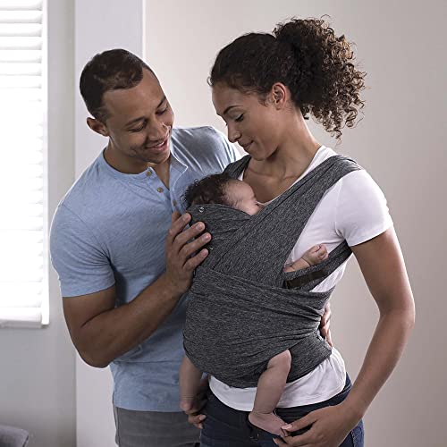 Boppy Baby Carrier- Adjustable ComfyFit, Heathered Gray, Hybrid Wrap with New Adjustable Arm Straps to Fit More Bodies, 3 Carrying Positions, 0m+ 8-35lbs, Soft Yoga-Inspired Fabric with Storage Pouch