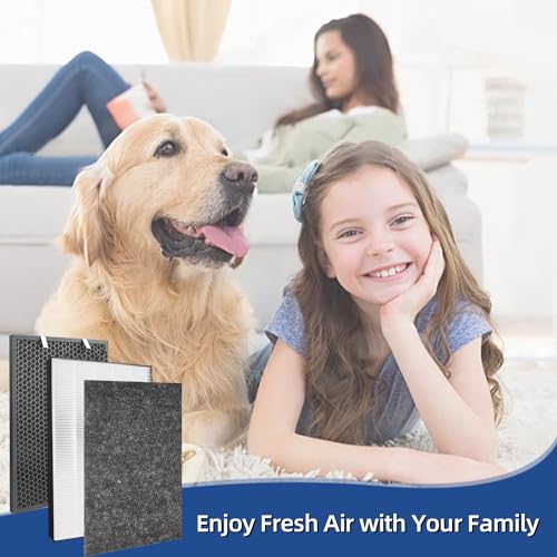 2 Packs Air220 Air320 Replacement Filter Compatible with Bissell Air220 Air320 2768A 2609A Air Purifier - Including True HEPA + Pre-Filters & Activated Carbon Filters - Compare to # 2677 2678 2804