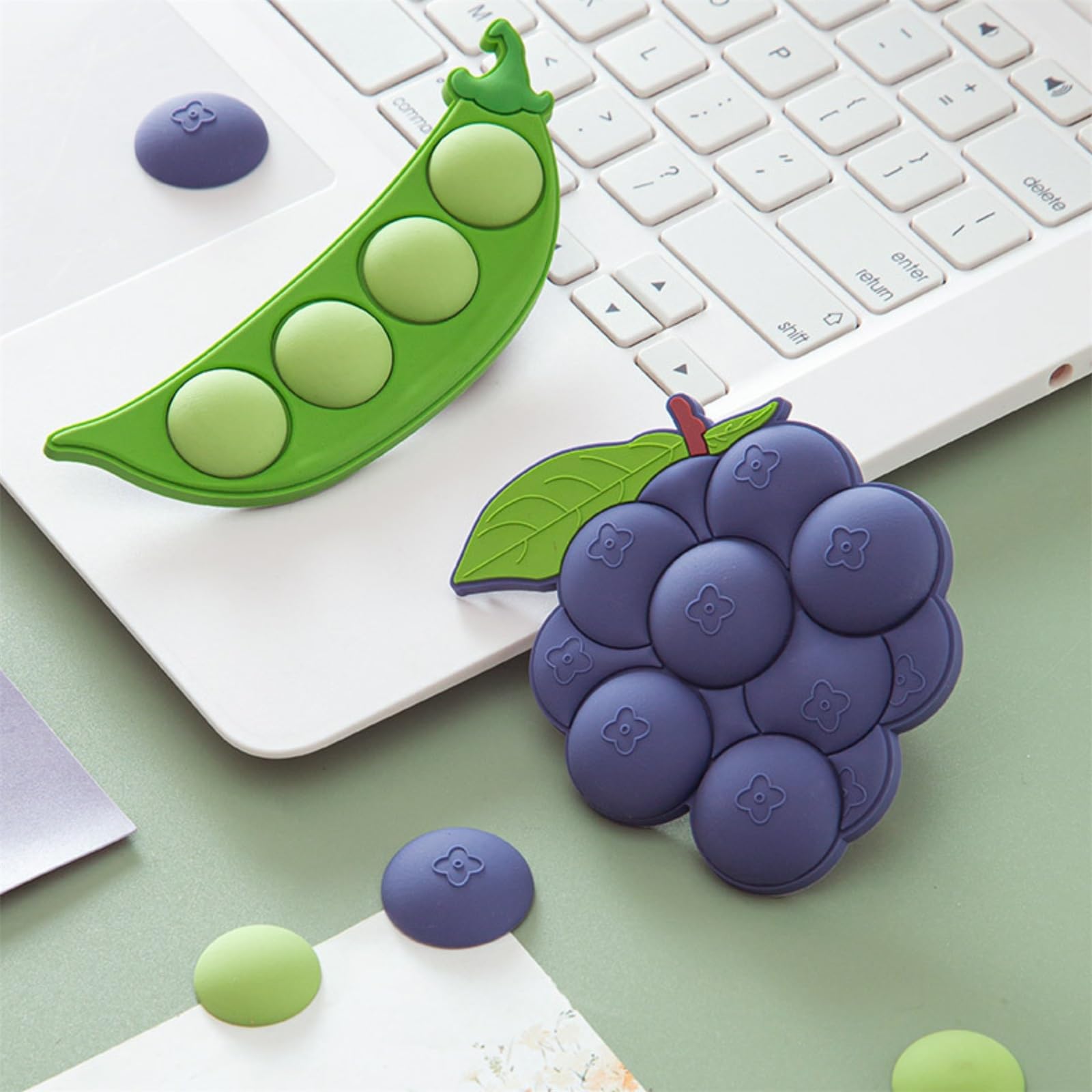 2 Pack 5-in-1 Fruit Fridge Magnets, Super Cute Fun Gift, 3D Resin Refrigerator Magnets, Funny Strong Magnets for Office School Whiteboard