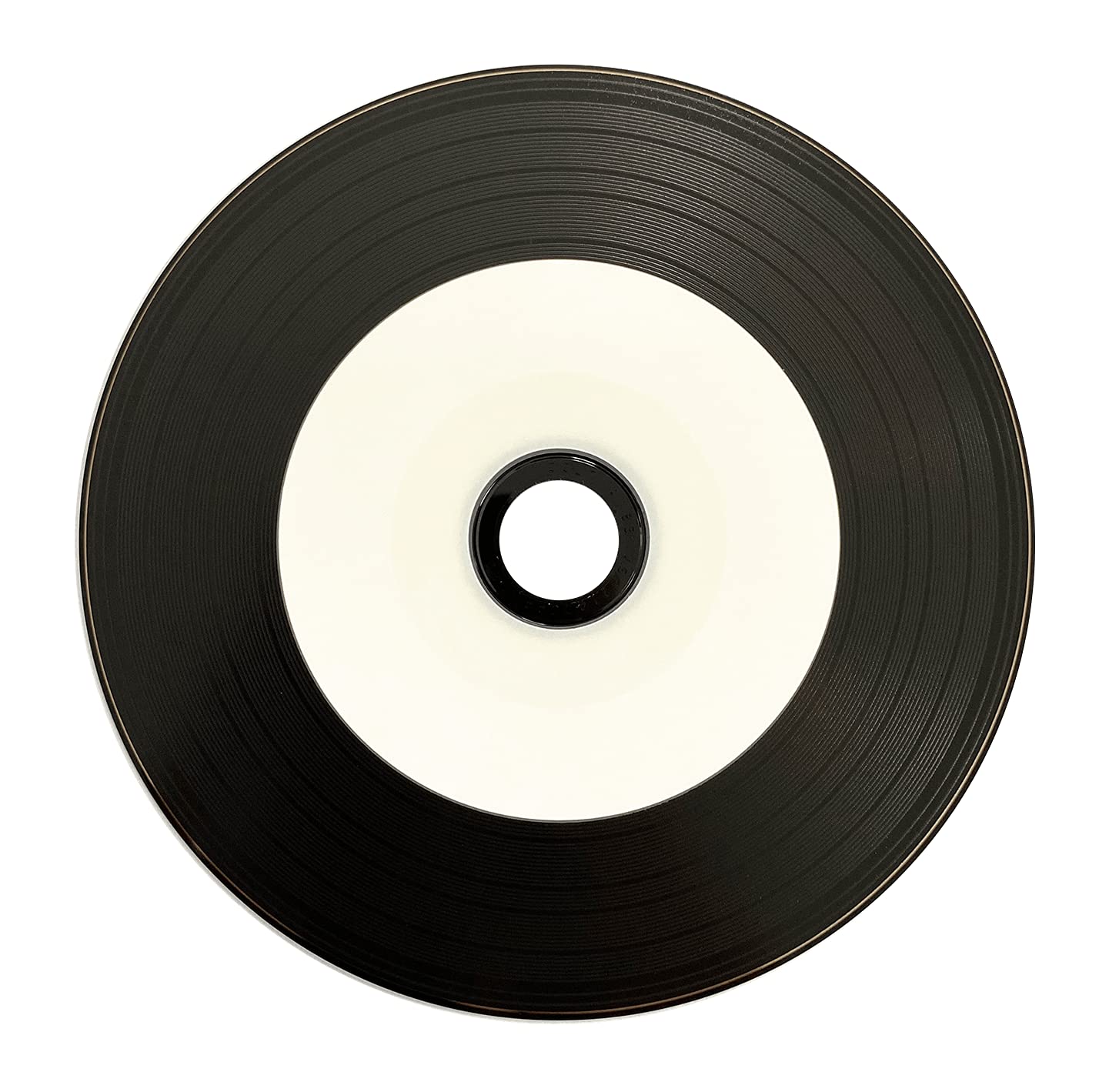 MediaPro Blank CD - Professional Grade Vinyl CD-R with White Inkjet Printable Center and Black Recording Surface - 25 Pack