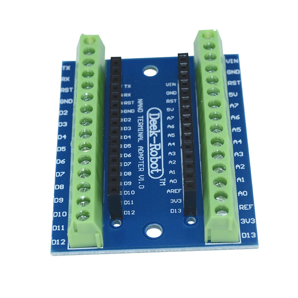 Aideepen 5pcs Nano V3.0 Expansion Board V3.0 Breakout Board Screw Terminal Adapter Shield Nano V3.0 AVR ATMEGA328P-AU Module