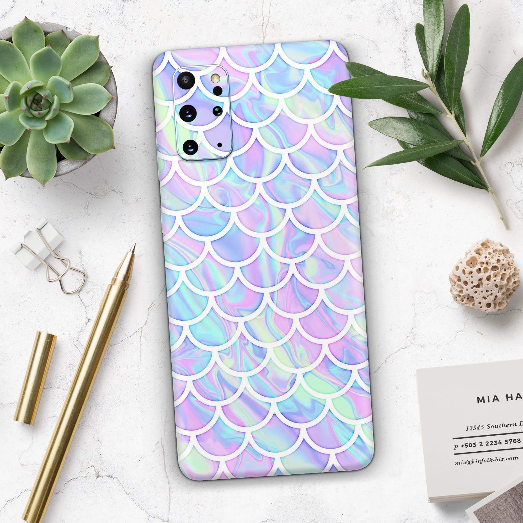 DesignSkinz Iridescent Dahlia v8 Protective Vinyl Decal Wrap Skin Cover Compatible with The Samsung Galaxy S20 (Screen Trim & Back Glass Skin)