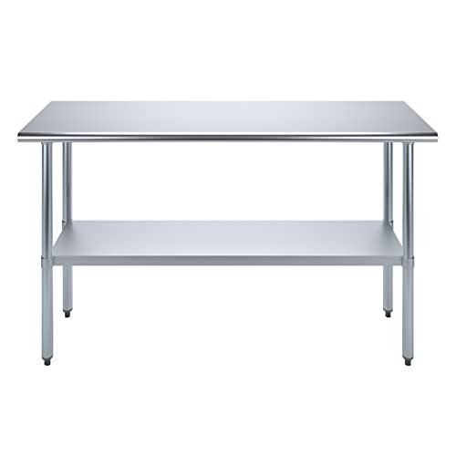 AmGood 18" X 60" Stainless Steel Work Table | Metal Kitchen Food Prep Table | NSF