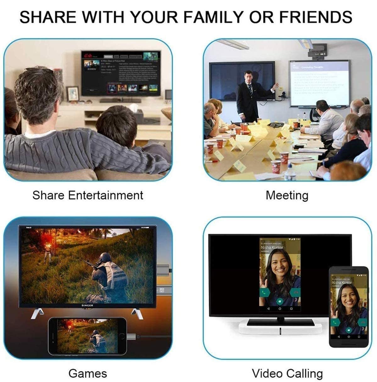 Lightning to HDMI Cable Adapter Compatible with iPhone iPad, Apple MFi Certified Lightning Digital AV Adapter 1080p HDTV Connector Cable Compatible for iPhone 12/11/XS/X/8/7 to TV Projector Monitor