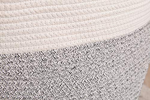 Baskets for Clothes Storage, Large Rope Laundry Basket, Woven Basket for Clothes,Bags,Toys,Towels, Hamper for Laundry, Rope Basket, Blanket Basket, Environmental Protection Material