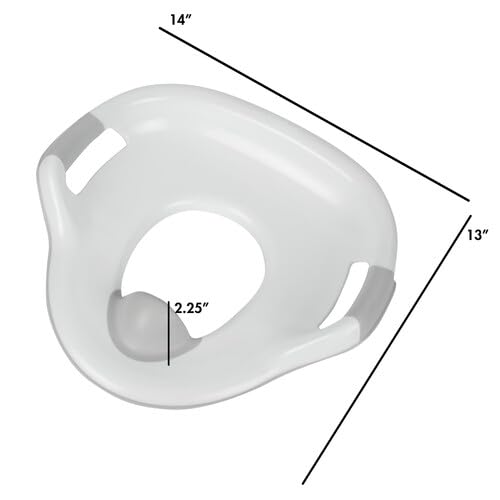 The First Years Soft Grip Potty Training Toilet Seat - Attachable Toddler Potty Training Seat for Adult Size Toilet - Gray
