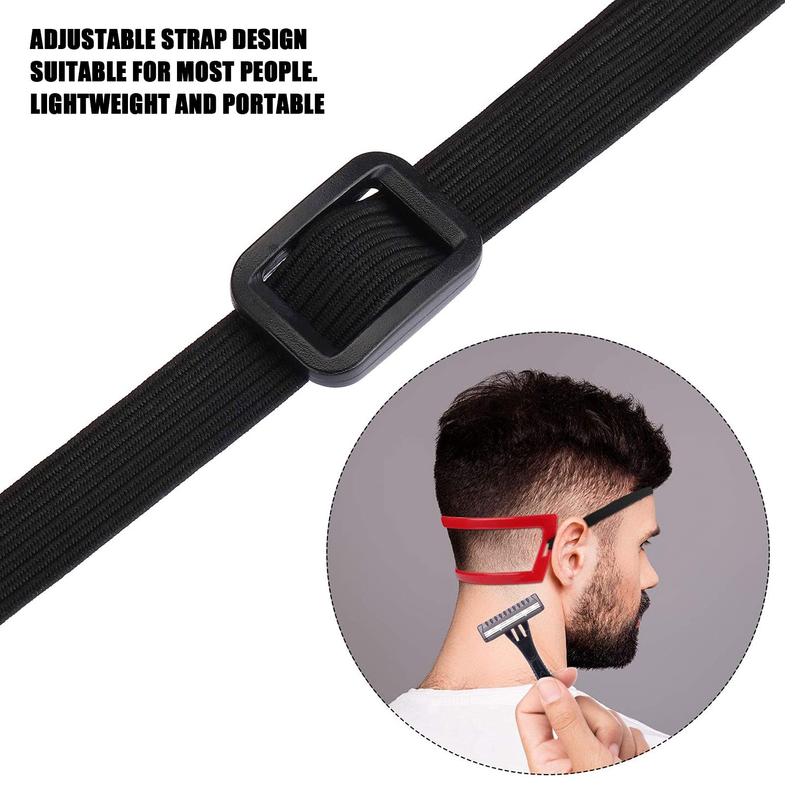 Men Neckline Shaving Template Neck Hair Trimming Styling Red Hairline Shaping Tools for Trimming, Mustache, Neckline and Hairline Line-up