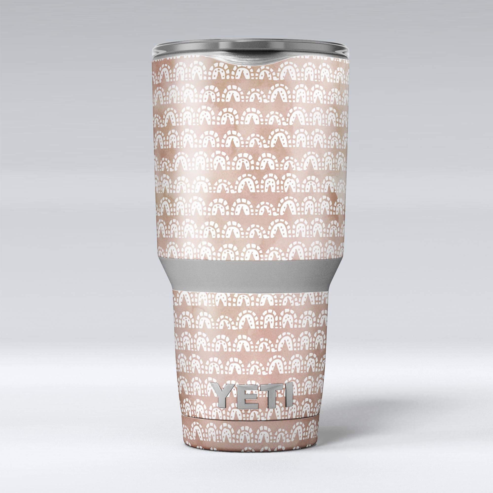 Design Skinz Black and Brown Grunge Surface with White Semi-Circles - Skin Decal Vinyl Wrap Kit Compatible with The Yeti Rambler Cooler Tumbler Cups