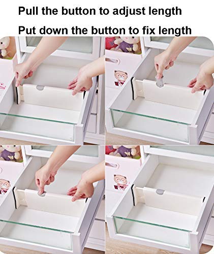 Assacalynn 6-Pack Adjustable Drawer Dividers Organizer Separators - Good Grips Dresser Organizer - for Bedroom, Bathroom, Closet, Baby Drawer, Desk