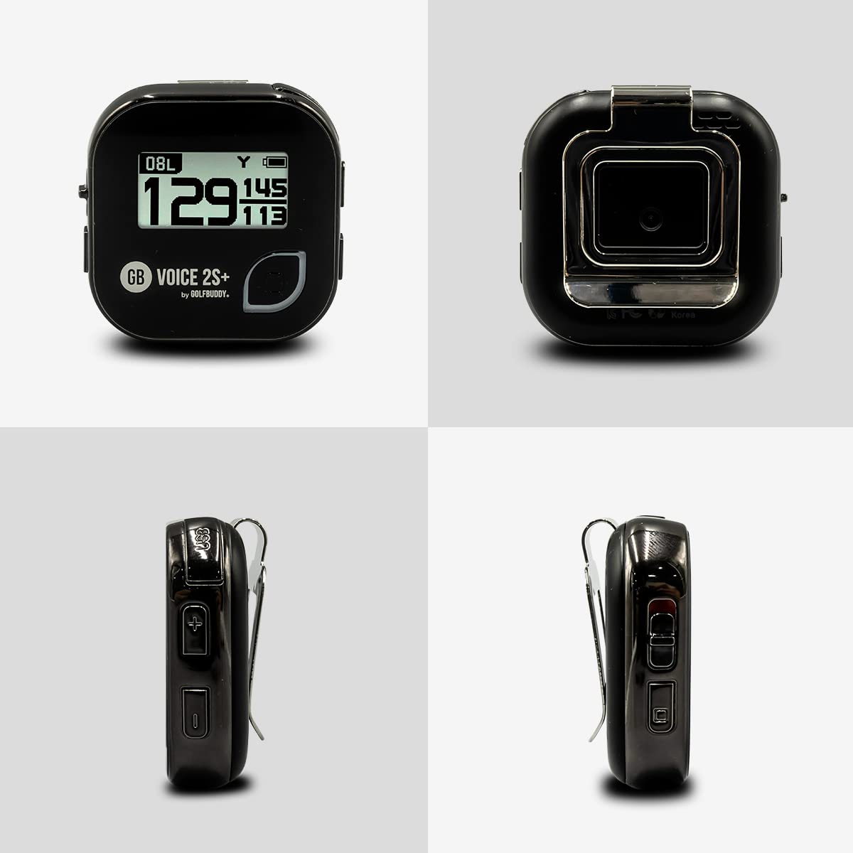 GOLFBUDDY Voice 2S+ Talking GPS Rangefinder, Clip on Hat Golf Navigation, Slope Mode on/Off, 18 Hours Battery Life, Shot Distance Measurement, Preloaded with 40,000 Courses Worldwide (Black)