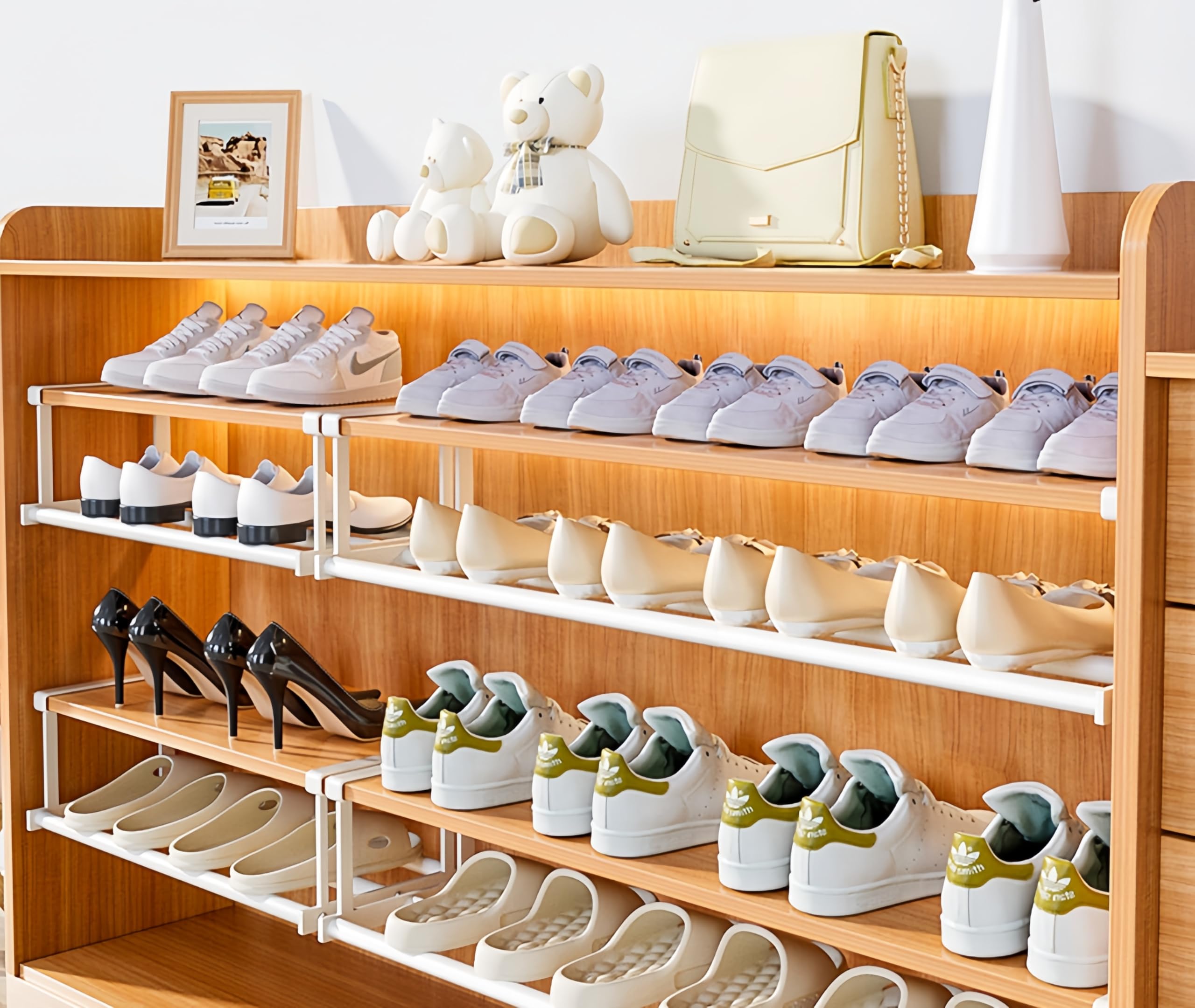 1pcs Shoe Storage Rack Retractable Shoe Cabinet Hanging Shoe Rack White Shoe Rack Expandable Shoe Rack Adjustable Shoe Rack Multifunctional Cabinet Shelf Storage Under The Shelf Hanging Shelf