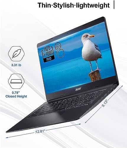 acer Chromebook 314 Laptop for Student & Business, 14" Full HD Touchscreen, 4GB RAM, 64GB eMMC, Quad-Core Intel Celeron N4020, 12.5H Long Battery Life, Intel UHD Graphics, WiFi, Black, Chrome OS