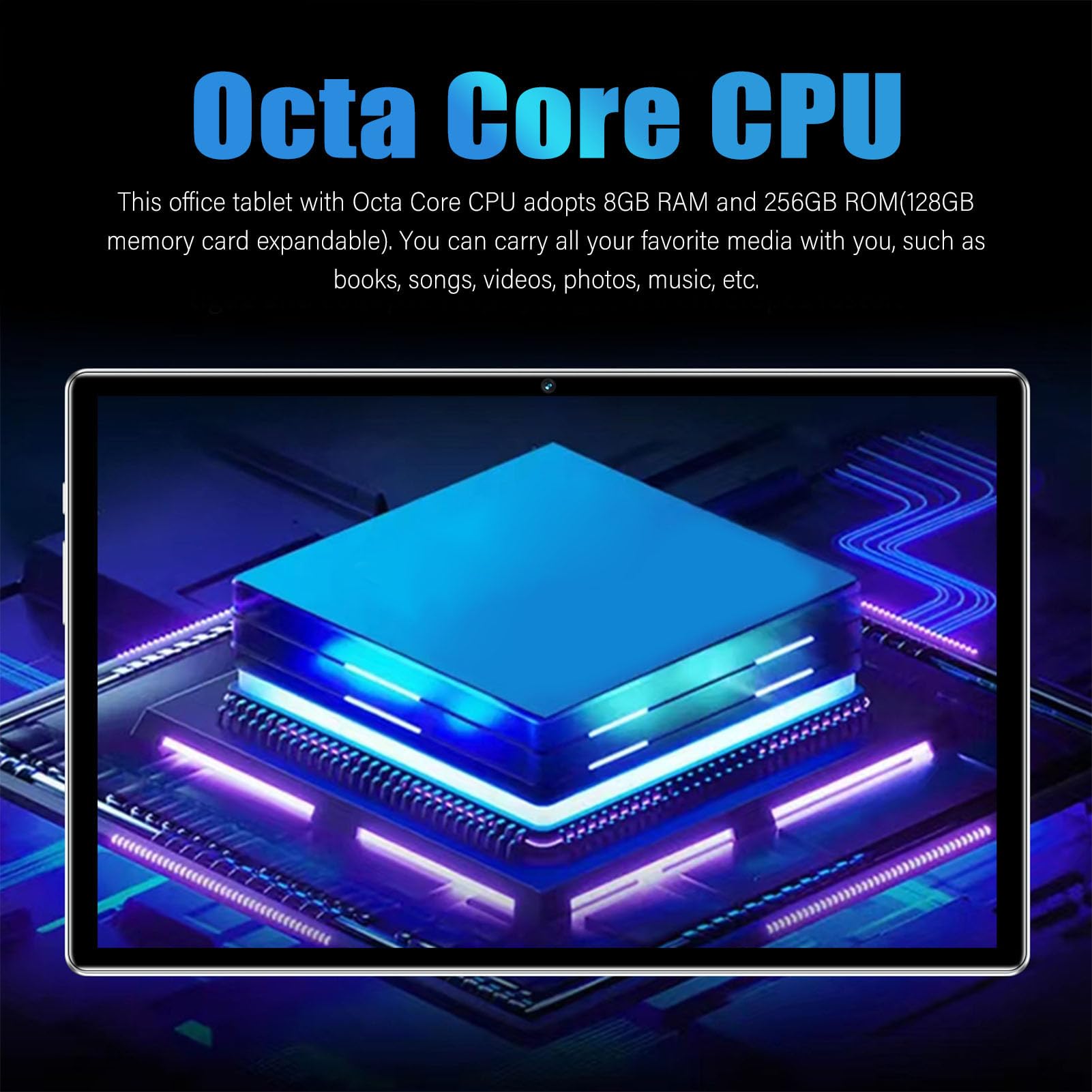 2 in 1 Tablet 10.1 inch Android 12 Tablet, Dual SIM Dual Standby 8GB+256GB Expandable Storage Octa Core 13MP Camera WiFi Tablet with Keyboard Mouse (US Plug)