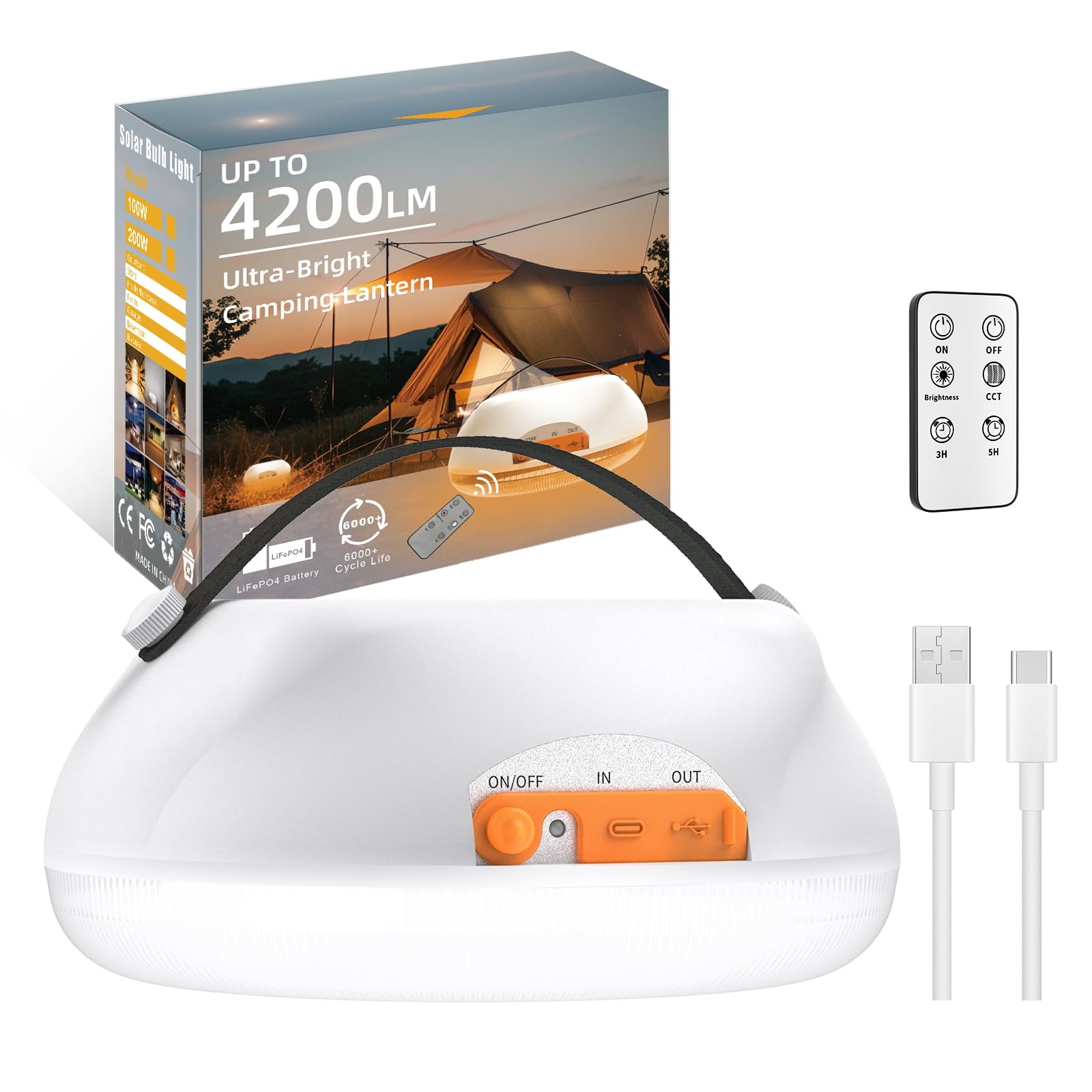 4200LM Led Rechargeable Lanterns,Lantern for Power Outages with 20000mAH Long Lasting Battery,Hanging Tent Light for Hurricane,Emergency,Camping,Outdoor,Home,Hiking