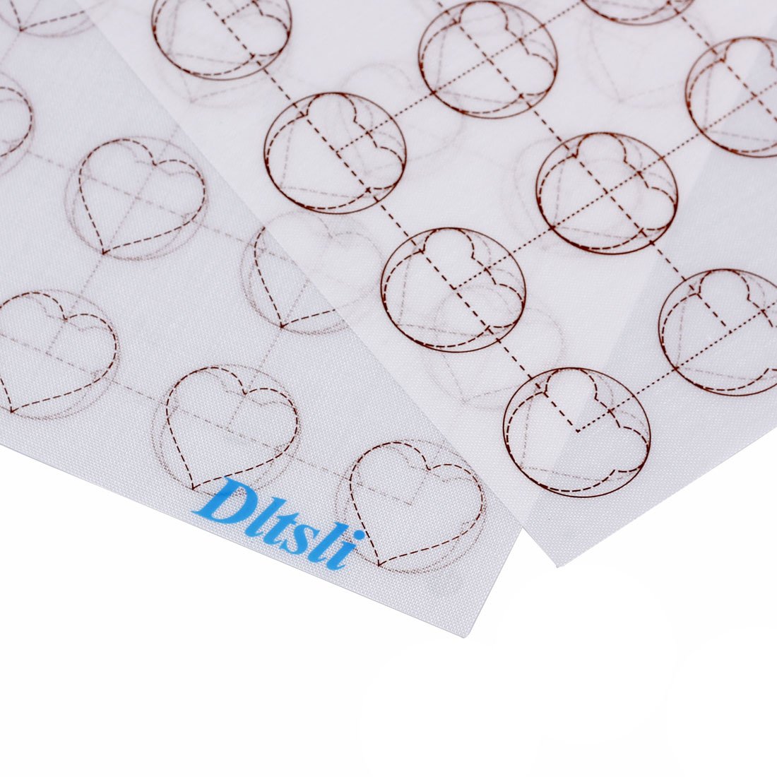 2pcs Silicone Baking Mat for Macarons, 15.3" x 11" Mat Liner with 35 Circles Macaron Template, Reusable Non-stick Surface Pastry Mat