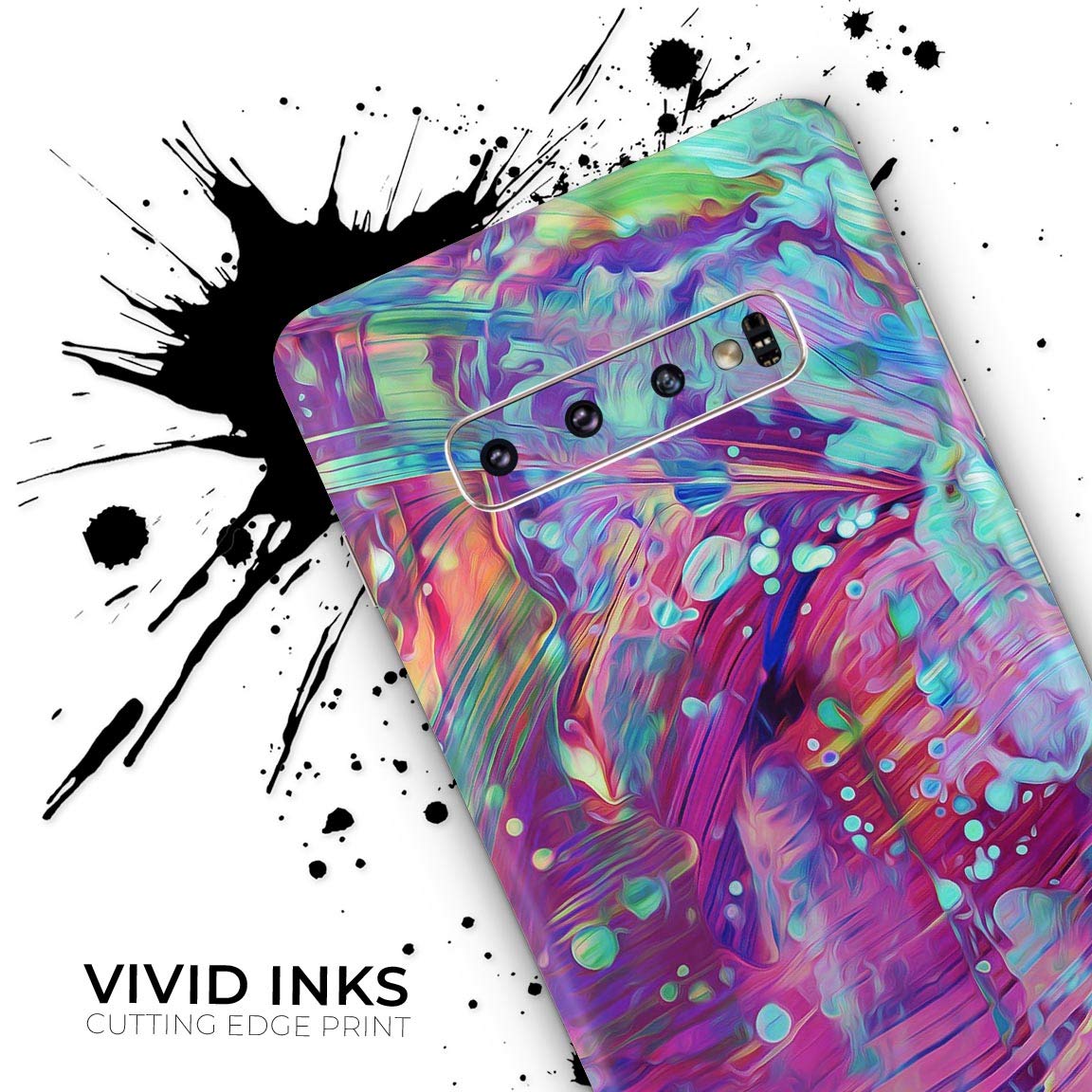 DesignSkinz Liquid Abstract Paint Remix V41 Protective Vinyl Decal Wrap Skin Cover Compatible with The Samsung Galaxy S20 (Screen Trim & Back Glass Skin)