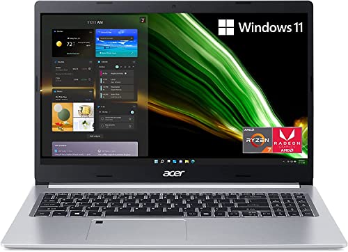 acer Aspire Laptop 2022-15.6" FHD AMD Radeon Graphics - AMD Ryzen 7 3700U 4 Cores - 12GB DDR4 512GB NVMe SSD - Backlit Keyboard Fingerprint Wi-Fi 6- Win11 Pro TLG 32GB USB - Pure Silver