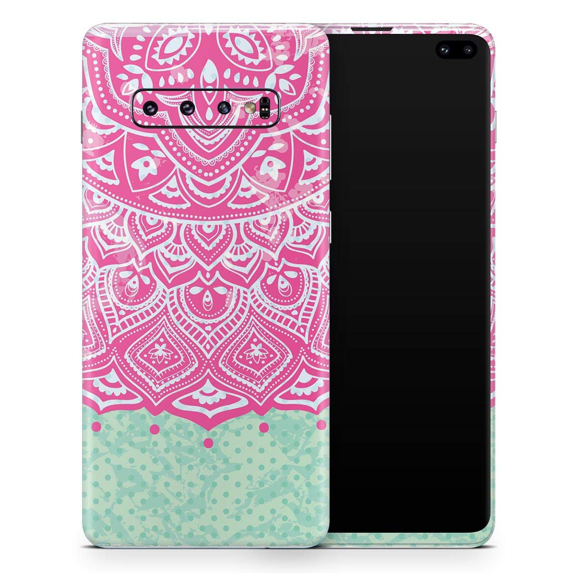 DesignSkinz Green and Pink Tribal v3 Protective Vinyl Decal Wrap Skin Cover Compatible with The Samsung Galaxy S20 (Screen Trim & Back Glass Skin)