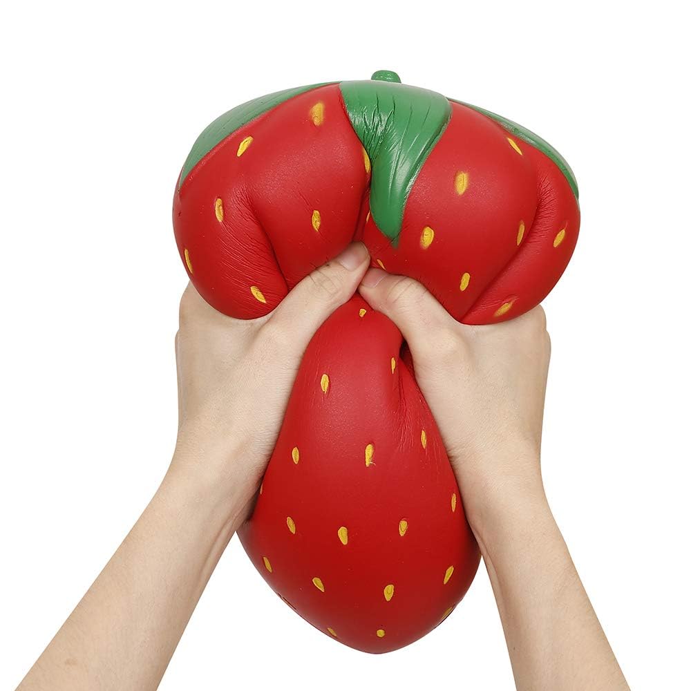 Anboor Jumbo Squishys Toy, 7.9" Squishies Strawberry Giant Soft Fruit Toys Stress Relief Kid Adults Party Collection