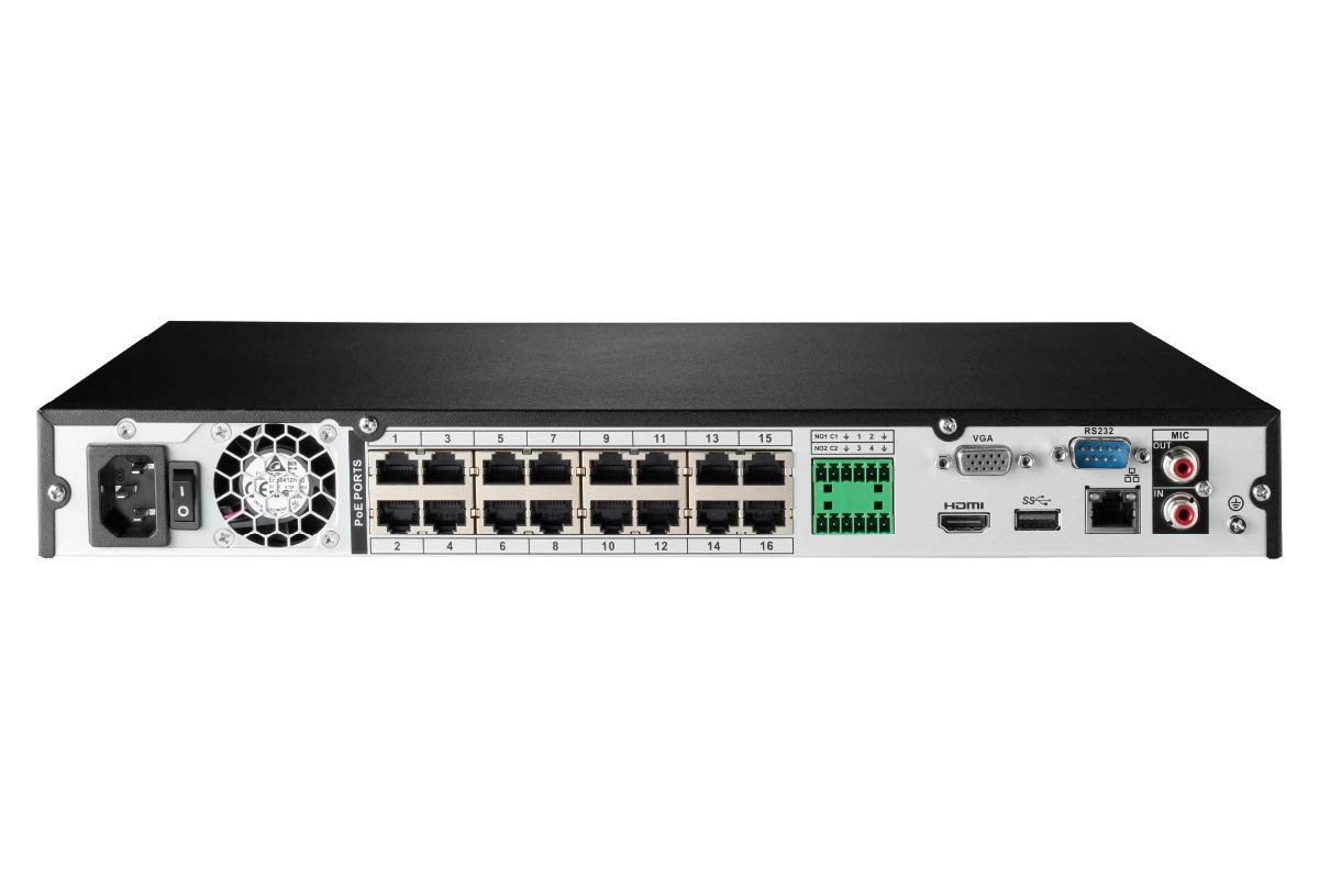 Lorex N4K3SD-1616WB 4K Smart Deterrence 16 Channel Surveillance System w/ N862A63B 4K 3TB Fusion NVR and 16 E892AB 4K Smart Deterrence Bullet Cameras
