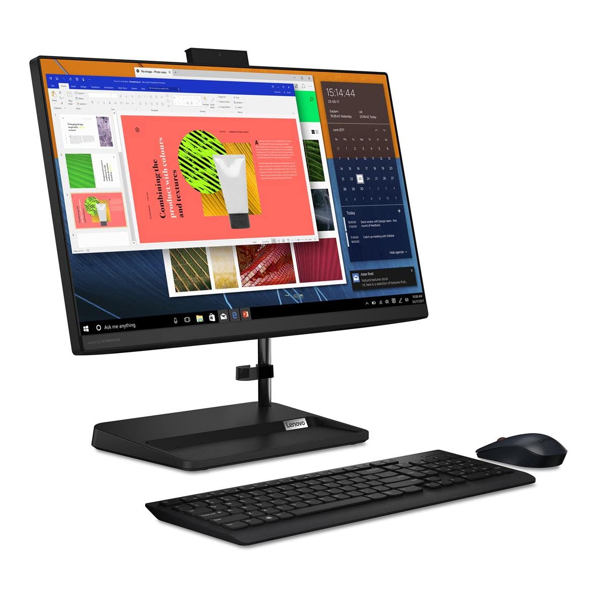 2022 Lenovo IdeaCentre 22" FHD All-in-One Desktop Computer, Intel Pentium Gold 7505, DVD-RW, Webcam, Wireless Keyboard & Mouse, Windows 11 Home, Black (16GB RAM | 1TB HDD) (Renewed)
