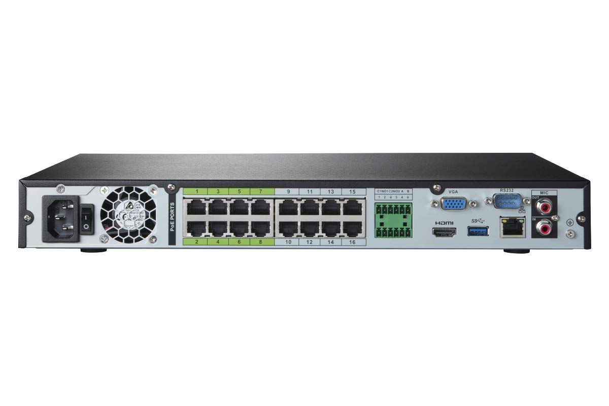 Lorex NC4K8-3224WB 32 Channel 4K Surveillance System with N882A38B 8TB 4K Fusion NVR, 16 Port ACCLPS263B POE Switch and 24 E841CA-E 8MP White Bullet Cameras