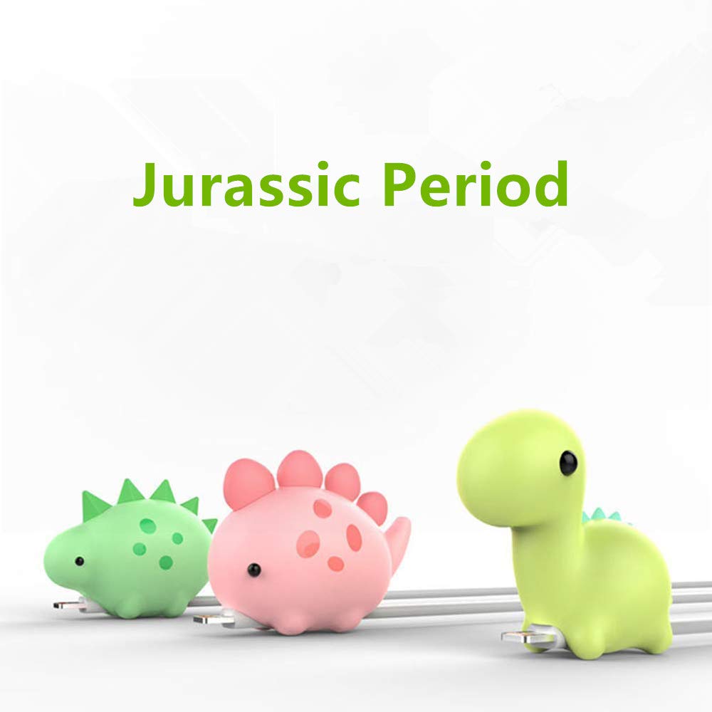 Cable Protector Fits iPhone iPad Android Sumsung Galaxy Cable Plastic Jurassic Plant-Eater Dinosaur Phone Accessory USB Charger Data Protection Cover Chewers Earphone Cord Bite 6 Pack (6 Pack)