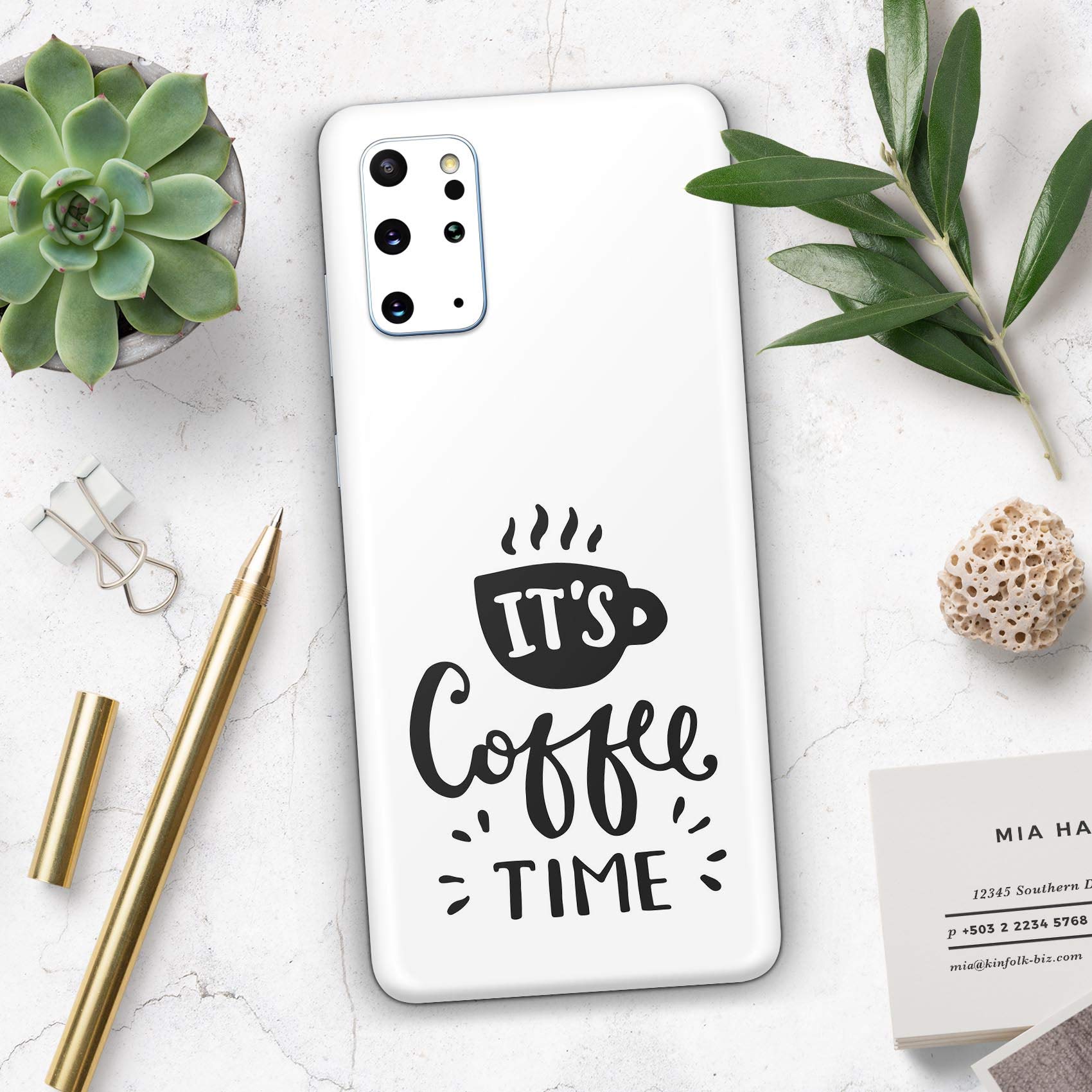 DesignSkinz Its Coffee Time Protective Vinyl Decal Wrap Skin Cover Compatible with The Samsung Galaxy S20 (Screen Trim & Back Glass Skin)