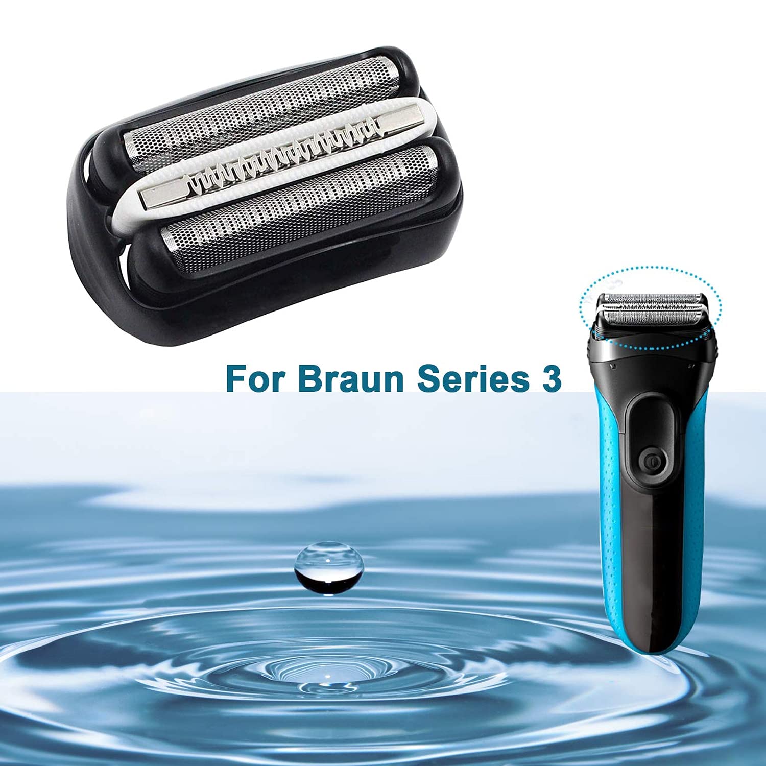 ๐ฎ๐ฌ๐ฎ๐ฏ ๐๐ฅ๐๐ง๐๐๐๐ 32B Shaver Foil Replacement and Cutter for Compatible with Braun Series 3, Shaver Razor Blade Cassette Head Compatible with Braun 320 330 340 350CC 370cc-4 390cc-4 Models