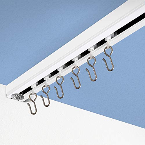 Room/Dividers/Now Curtain Track Roller Hooks - Curtain Rail Ceiling Gliders Set - Plastic Body and Wheels with Steel Hook - Glider Hooks for Curtains by Room Dividers Now (Pack of 20)
