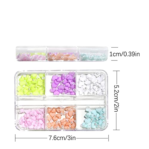 3D Love Nail Ornament 3D for Acrylic Nail Supply Nail Glamour Decoration DIY Nail Accessories Design Flat Back Letter Nail Decals (A, One Size)