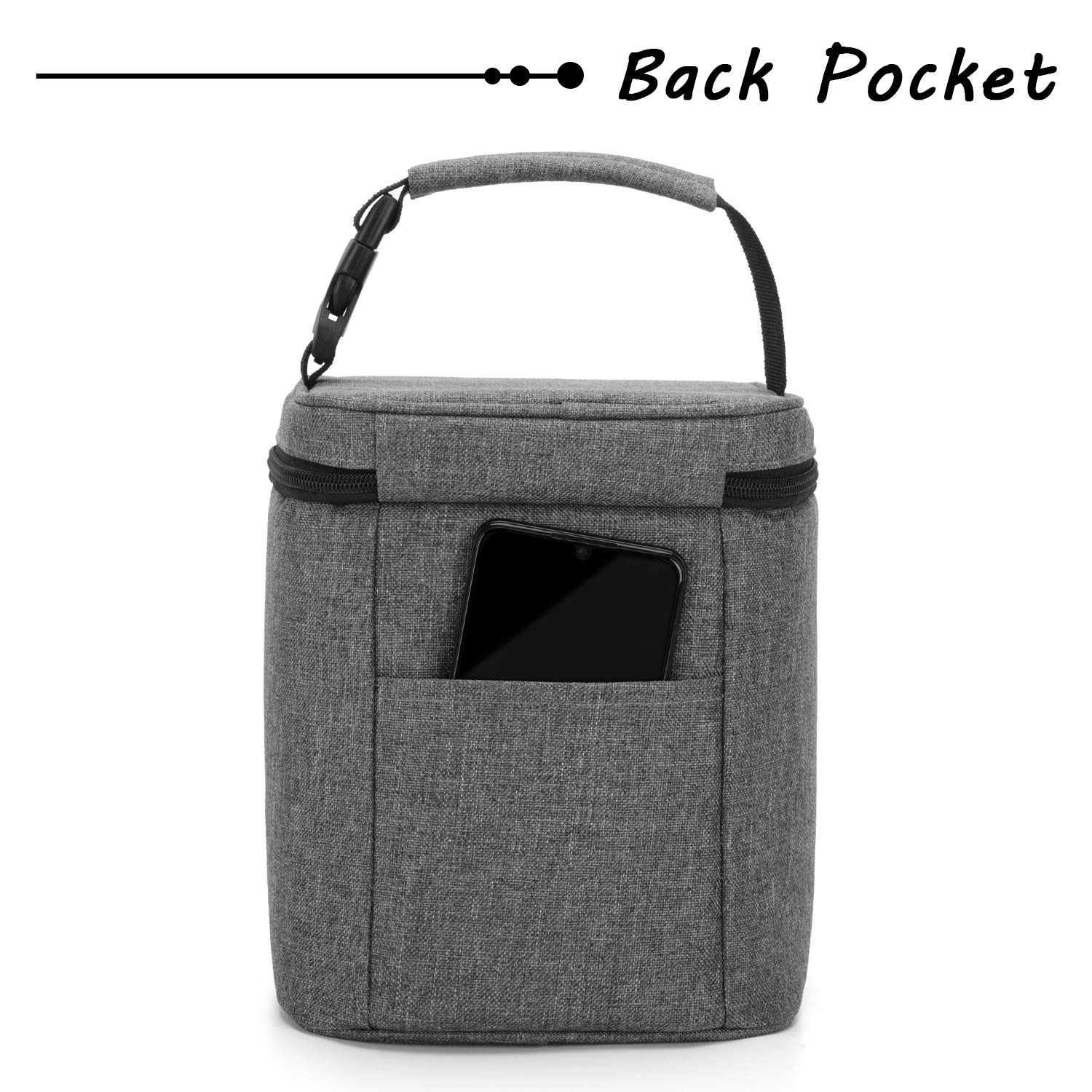 CURMIO Baby Bottles Cooler Bag with Ice Pack for 4 Bottles, up to 9 oz/270ml, Insulated Breastmilk Cooler and Ice Pack for Daycare Travel Nursing Mom, Grey