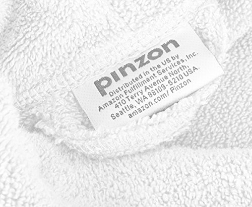 Amazon Brand β Pinzon Unisex Terry Bathrobe 100% Cotton, White, Medium / Large
