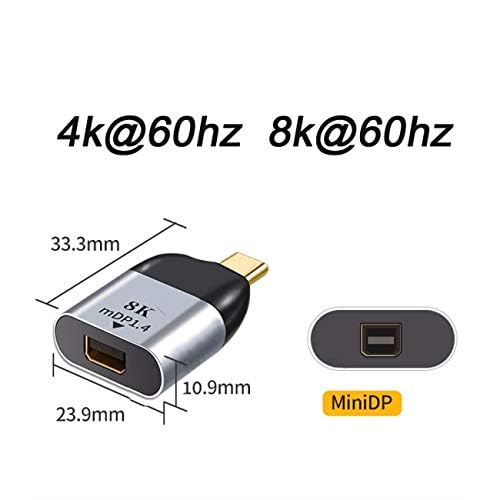 Cablecc USB-C Type C to Mini DP Displayport Converter Adapter 4K 2K 60hz for Tablet & Phone & Laptop