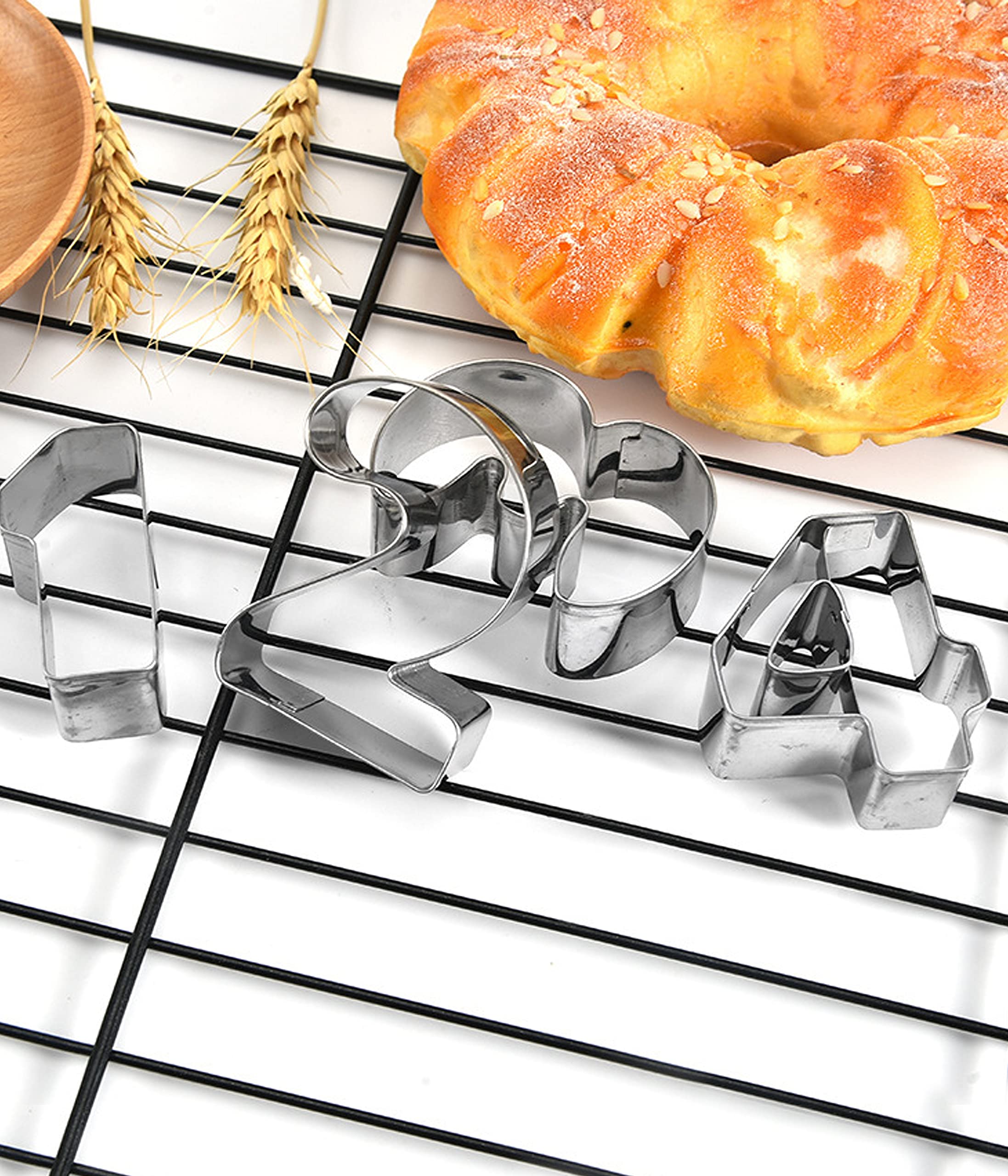 36Pcs letter cookie cutter set, metal alphanumeric baking cookie molds for fruit, baking, donuts, cookie decorating tools