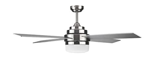 Design House 157354 Cali 52-inch Contemporary Indoor Ceiling Fan with LED Light Kit, Wall Control, Brushed Nickel