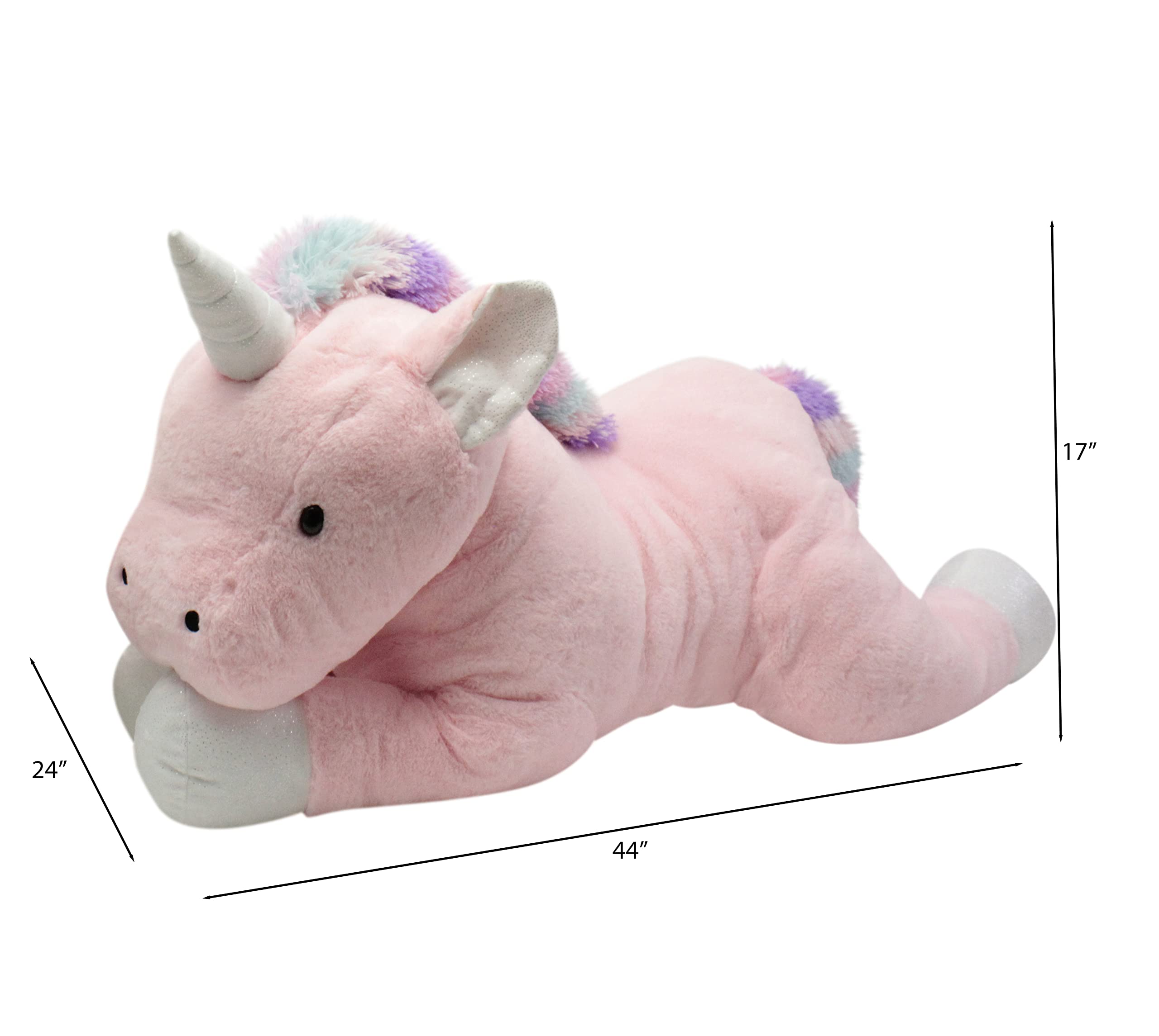 Animal Adventure | Sqoosh2Poof Giant, Cuddly, Ultra Soft Plush Stuffed Animal with Bonus Interactive Surprise - 44" Unicorn