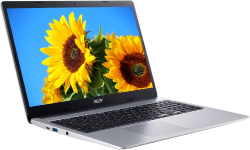 acer Chromebook 315 Laptop, 15.6” FHD Touchscreen Display, 4GB RAM, 64GB eMMC SSD, Intel Celeron N4020 Processor, Wi-Fi, Bluetooth, Webcam, USB-C, Protective Sleeve, Chrome OS, Pure Silver, N19Q3