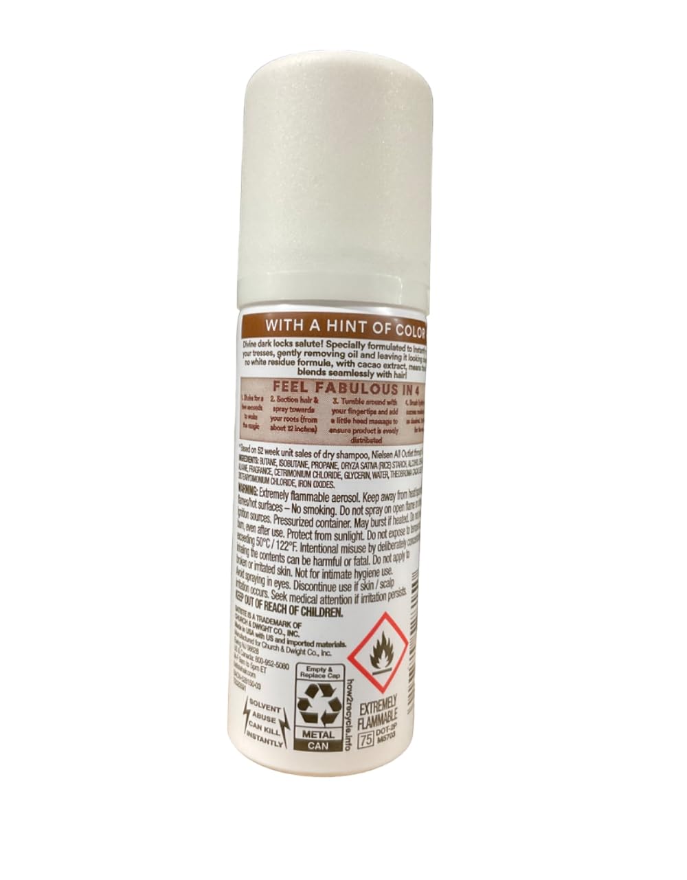 Batiste Dry Shampoo Divine Dark Mini Travel Size 1.6 oz (Pack of 6)